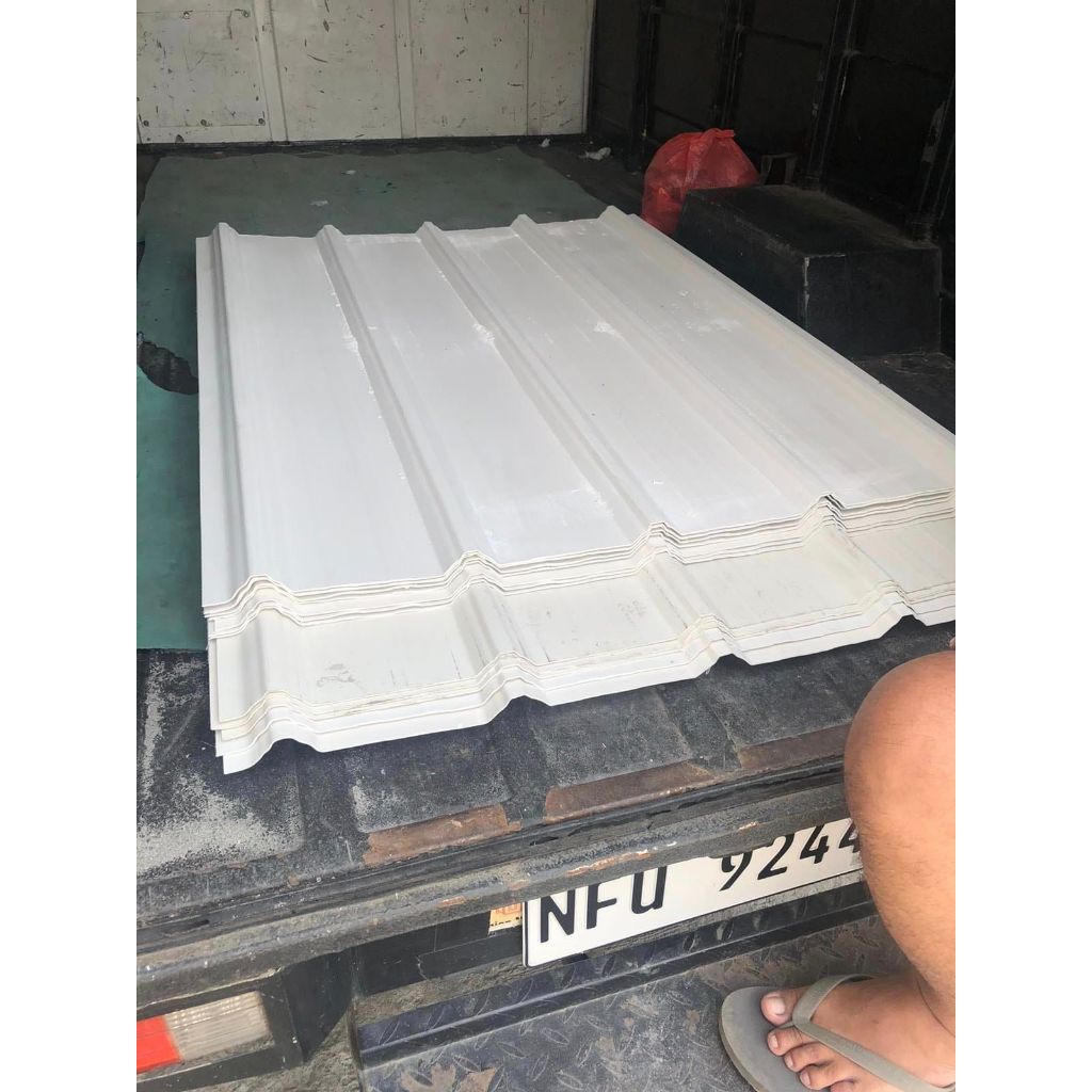 4FT UPVC THERMOPLASTIC ROOFING, RIB TYPE UPVC ROOF WHITE 1.5mm | Shopee ...