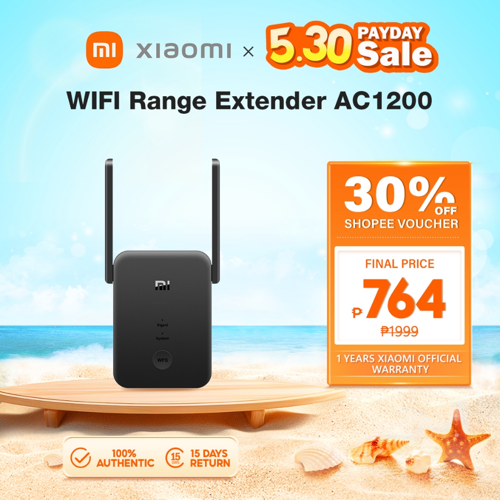 Xiaomi WiFi Extender Ac1200 5.0ghz 1200mbps Wi-Fi Signal Repeater ...