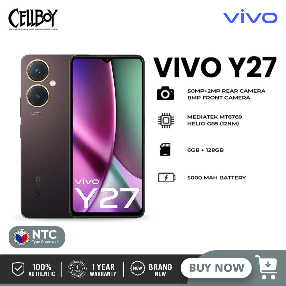 Vivo Y27 6Gb + 128Gb Burgundy Black, Sea Blue | Shopee Philippines