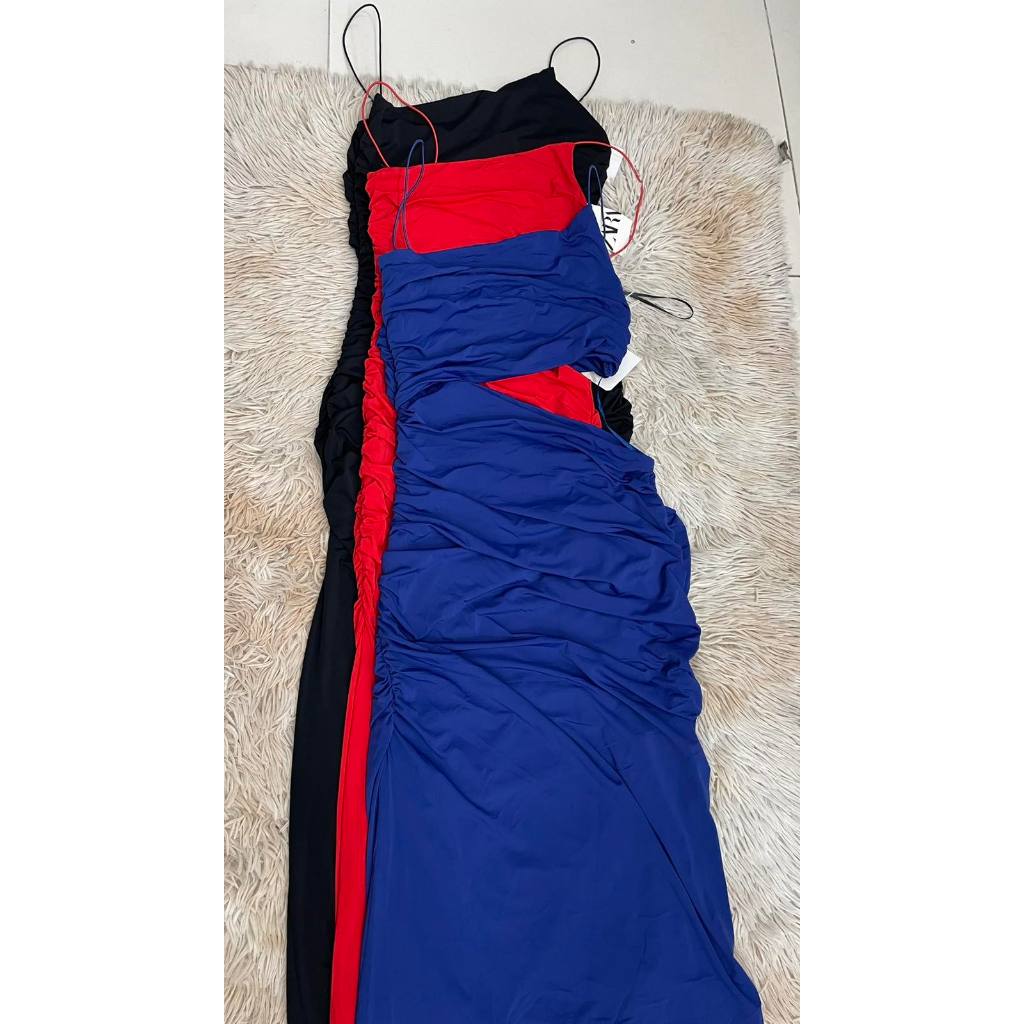 Elegant Strappy Long Dress Party Dress String Strap W/ Slit | Shopee ...