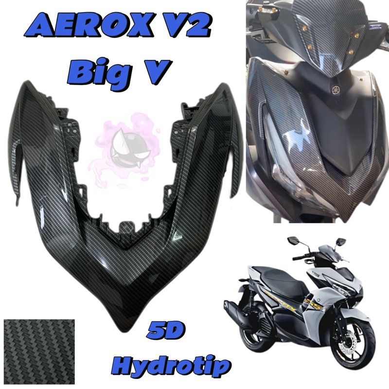 AEROX V2 Big U / Front Center Cover (Carbon) 5D Hydrotip For AEROX V2 ...