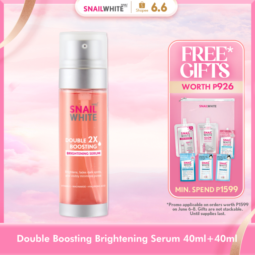 [20% OFF ON JUNE 6-8] SNAILWHITE Double Boosting Brightening Serum 40ml + 40ml [Vitamin C ...