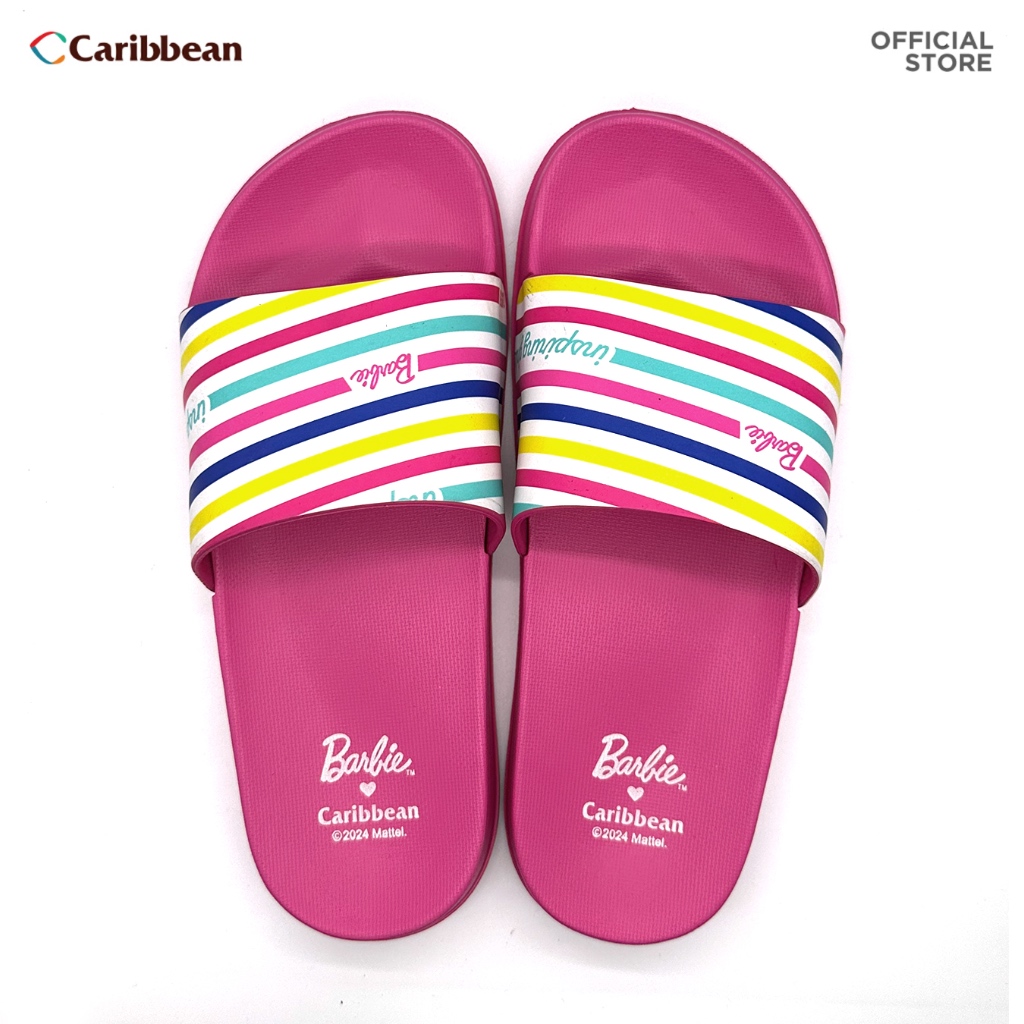 Caribbean 🩷 Barbie Ladies Slides: BSL07 Stripe Barbie Inspiring | Shopee Philippines