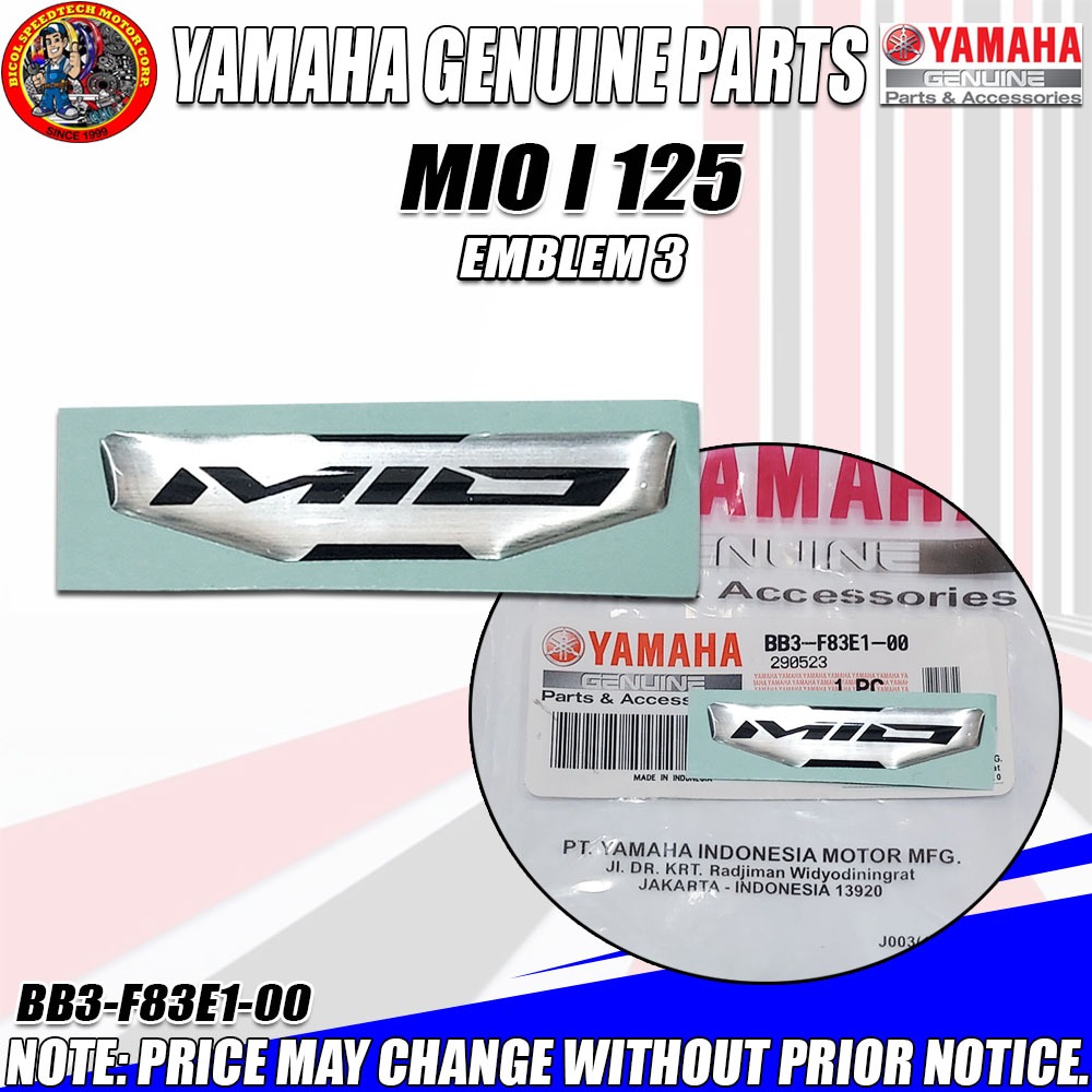 MIO I 125 EMBLEM 3 (YGP) (GENUINE: BB3-F83E1-00) | Shopee Philippines