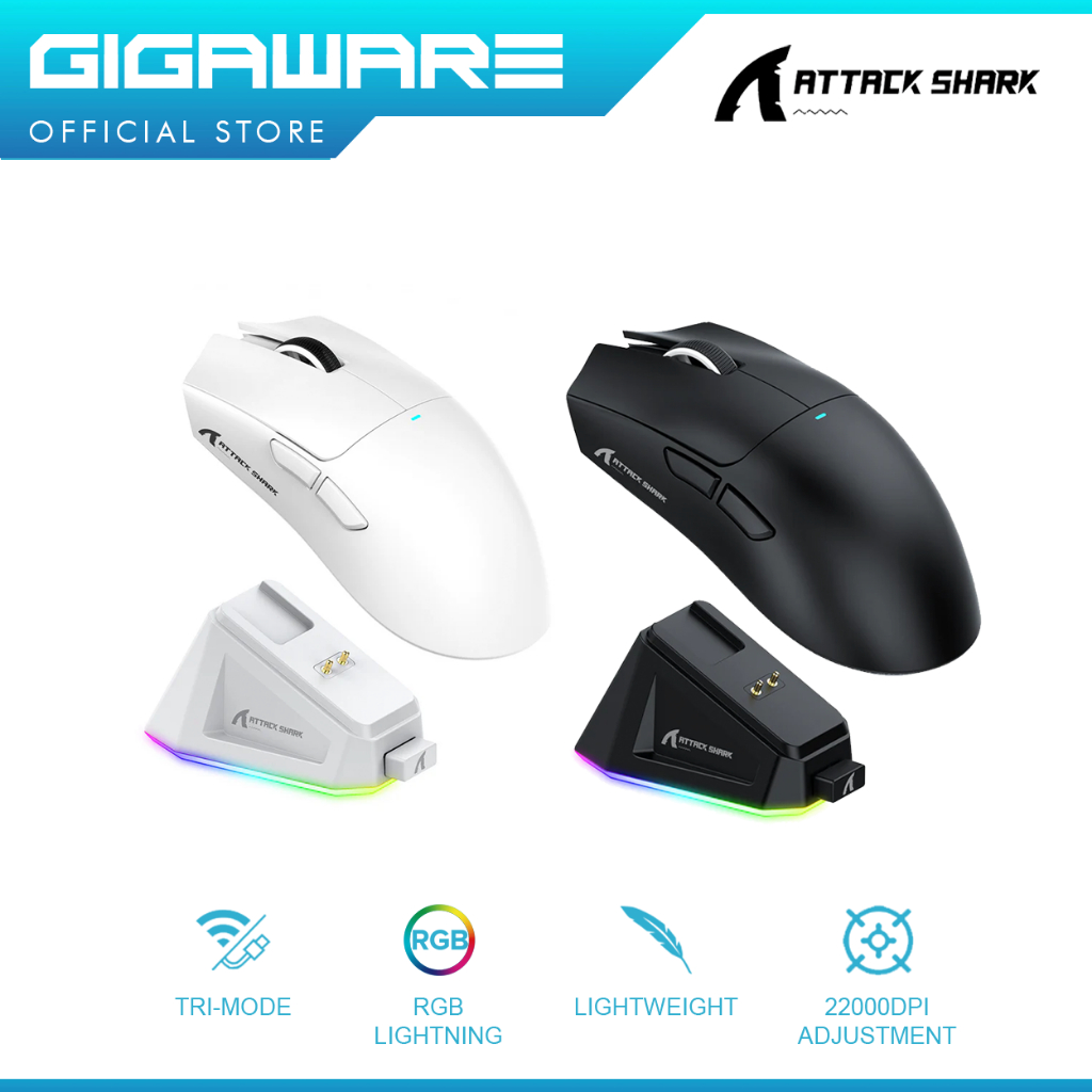 Attack Shark X11 Gaming Mouse with Magnetic RGB Charging Dock PixArt ...