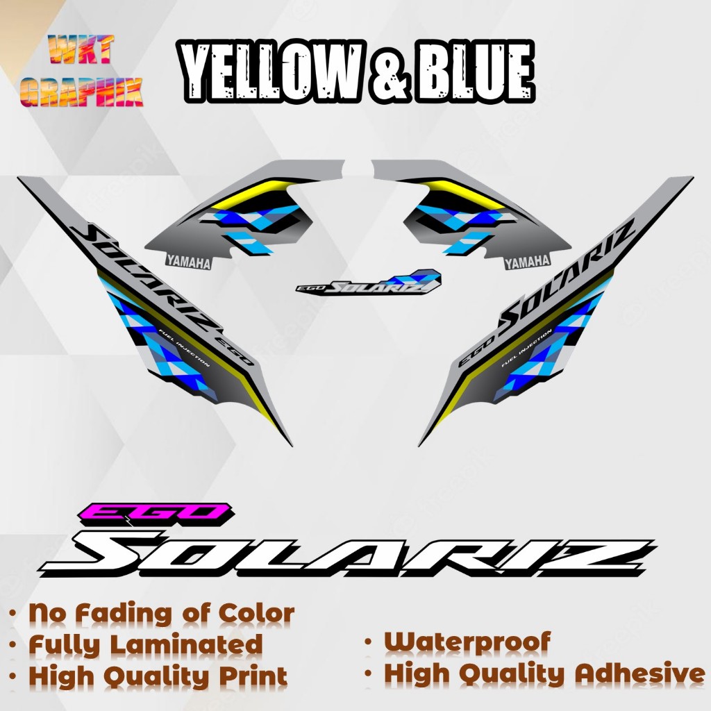 YAMAHA MIO i 125 EGO SOLARIZ DECALS (LAMINATED, WATERPROOF, NO FADE ...