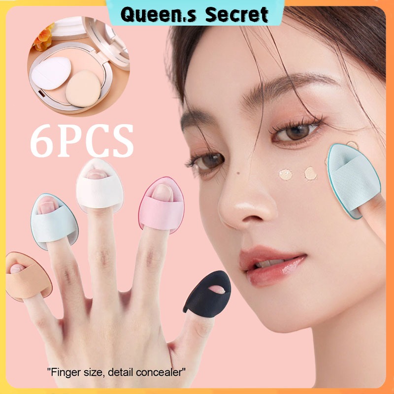 6Pcs Mini Size Thickening Finger Puff Makeup Sponge Concealer ...