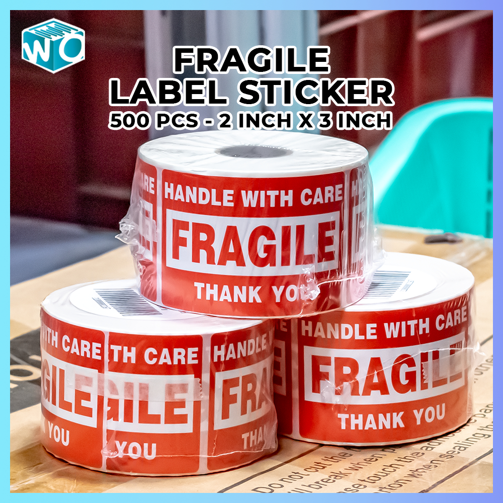 Fragile Stickers 500pcs/Roll 2 x 3 inches Handle with Care Packing ...