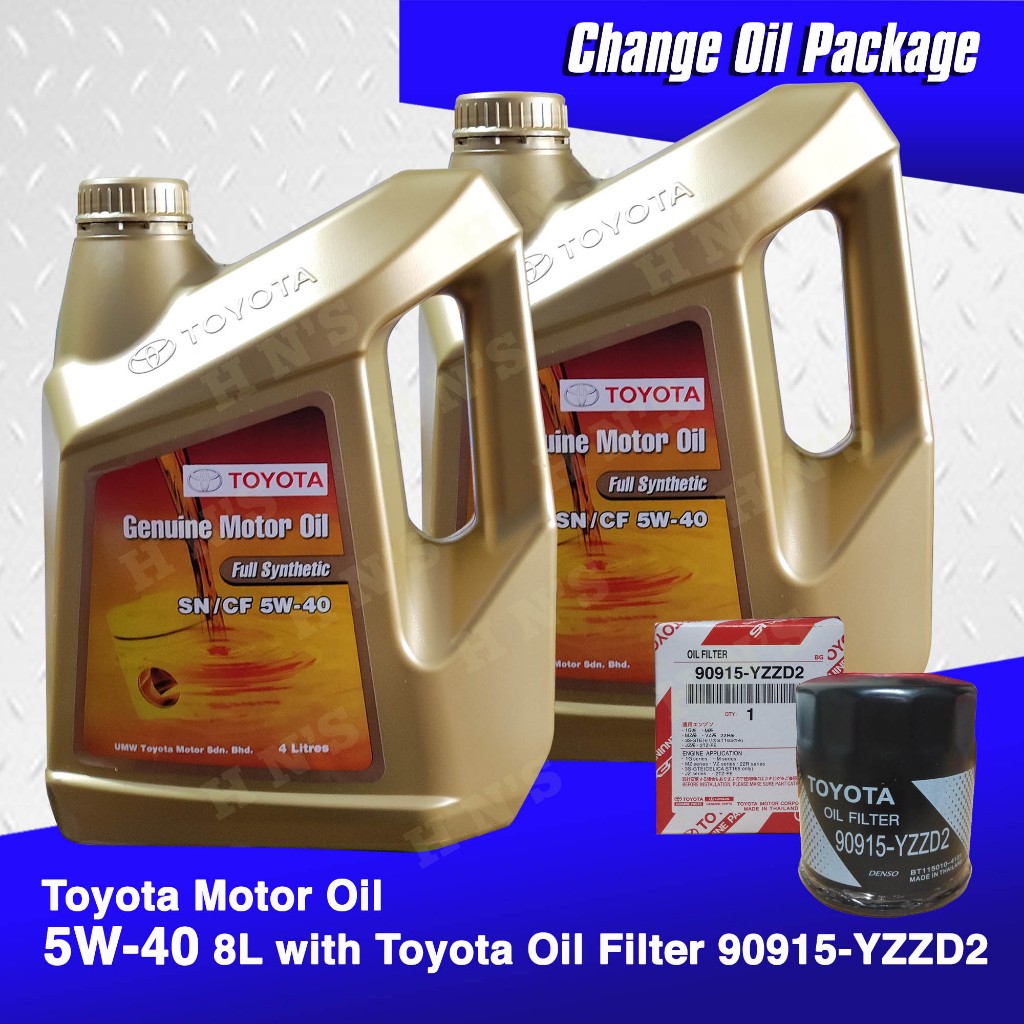 Toyota Genuine Motor Oil Full Synthetic 5W-40 Oil Change Bundle For ...