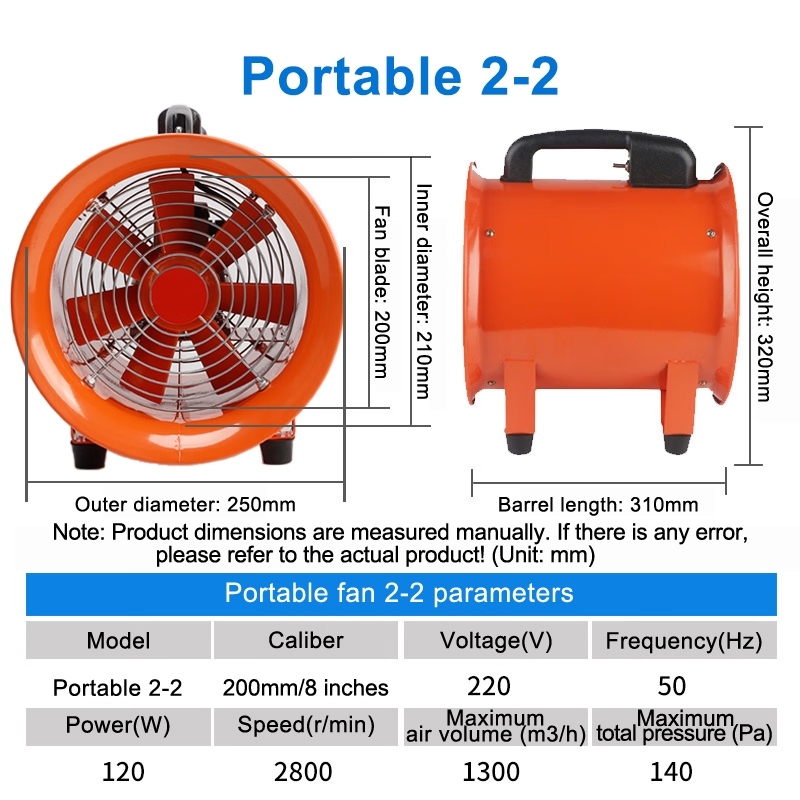 Ventilation Fan 8/10/12 Inch Portable Axial Flow Fan 370W Exhaust Fan Industrial Blower Strong ...
