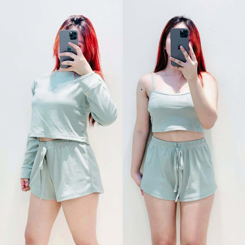 Sunny &Co 3in1 set terno (with short, Sando, and jacket) with two sides ...