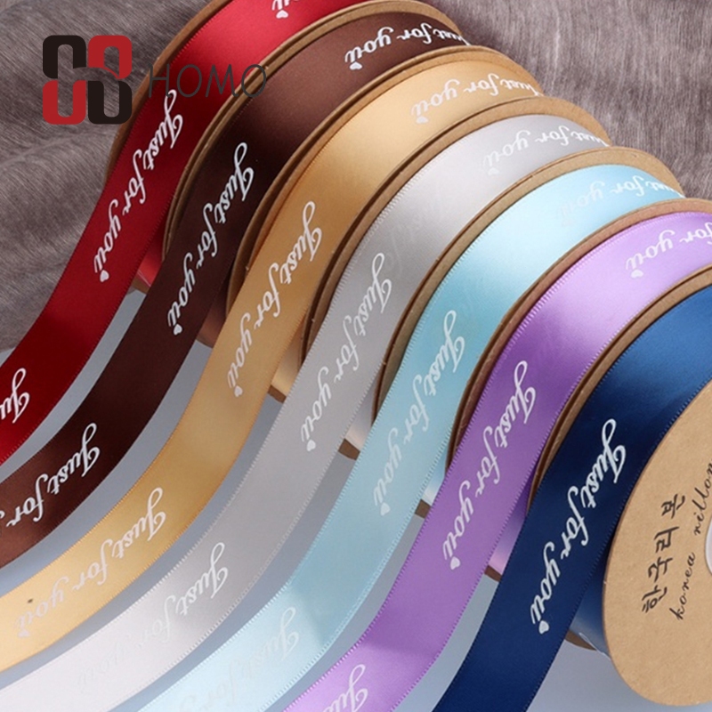 2.5cm (45Yard/Roll) Satin Ribbon Roll Gift Packaging Ribbon Flower ...