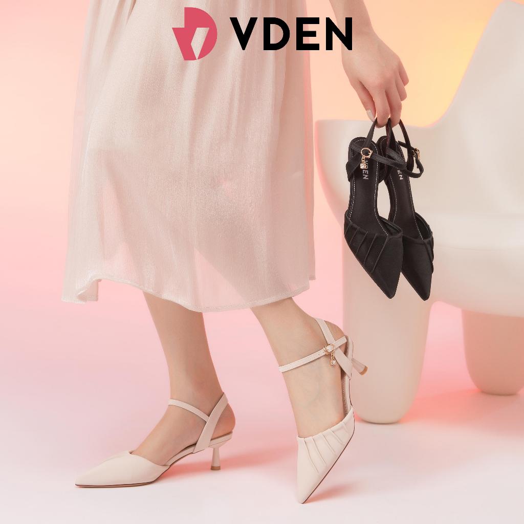 VDEN H72-9 Pointed Sandals Mid Heels For Women 2.1INCH Solid Color ...