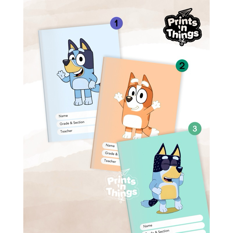 Personalized Bluey Notebook (Kinder, Prep, Nursery, G1, G2, G3 ...