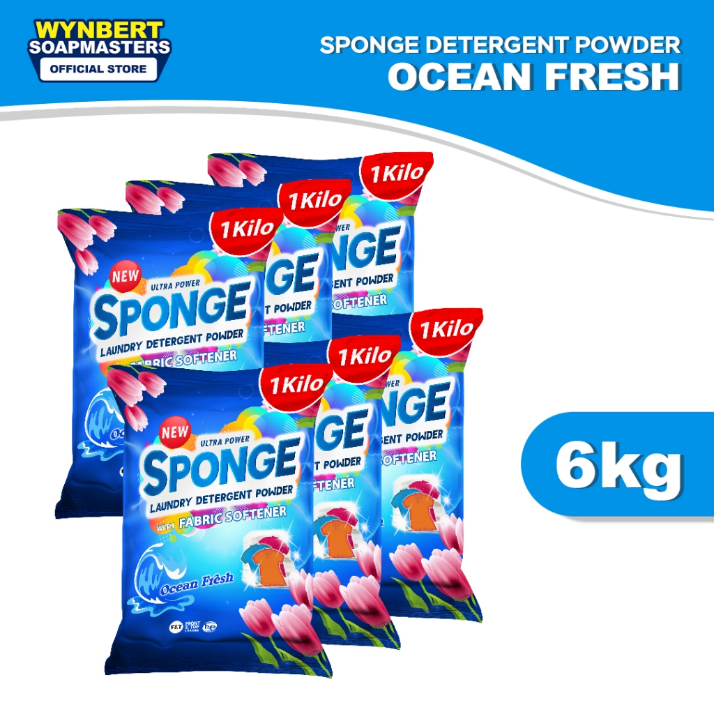 SPONGE Ultra Power Detergent Powder 6pcs SulitDeal-Ocean Fresh Blue ...