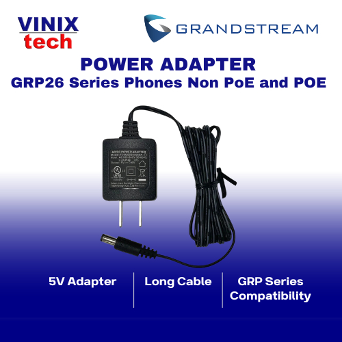 Grandstream Phone Power Adapter for GRP Series Phones (POE and Non POE ...