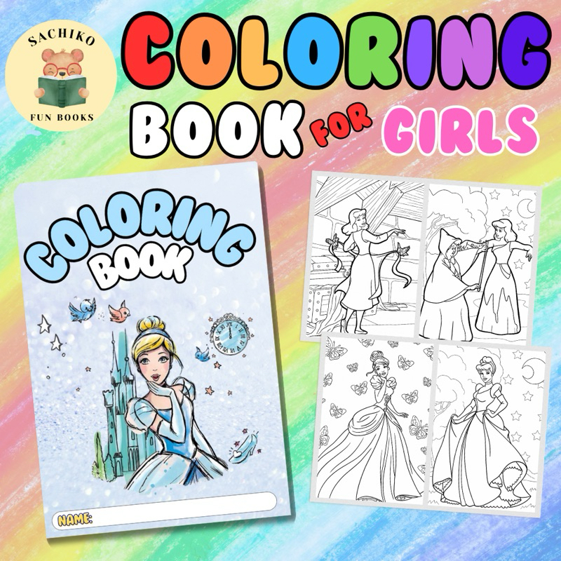 CINDERELLA DISNEY PRINCESS COLORING BOOK SACHIKO FUN BOOKS | Shopee ...