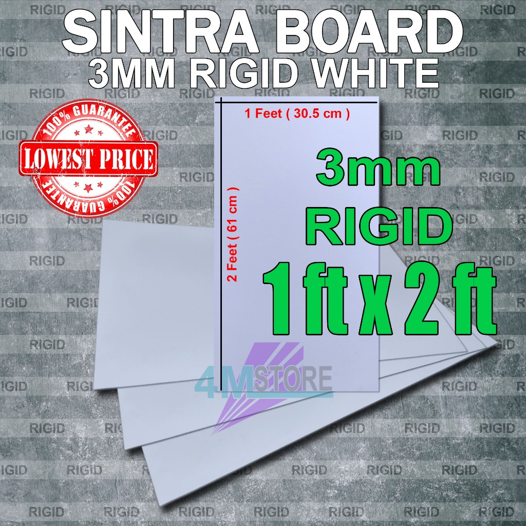 10pcs Sintra Board 3mm RIGID ( 1-feet x 2-feet ) | Shopee Philippines