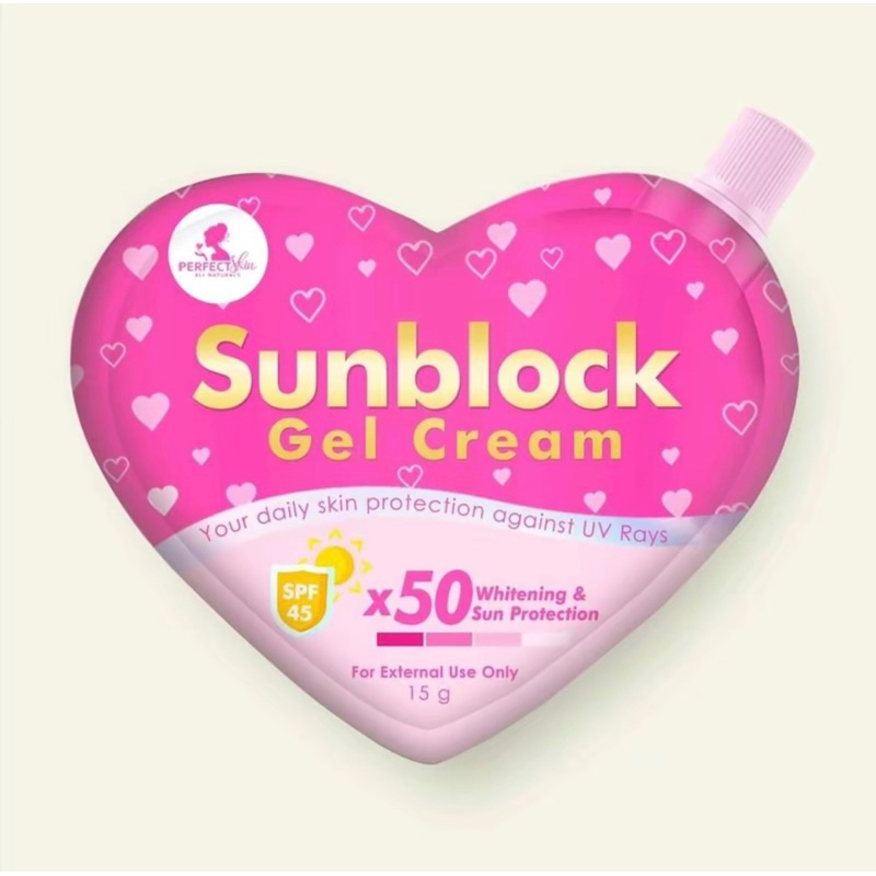 PERFECT SKIN Sunblock Gel Cream Spf50 15grams Sunscreen | Shopee ...