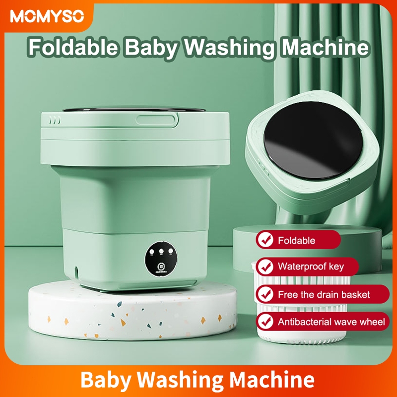 MOMYSO Baby Washing Machine Mini Portable Foldable Washer with Blue-ray ...