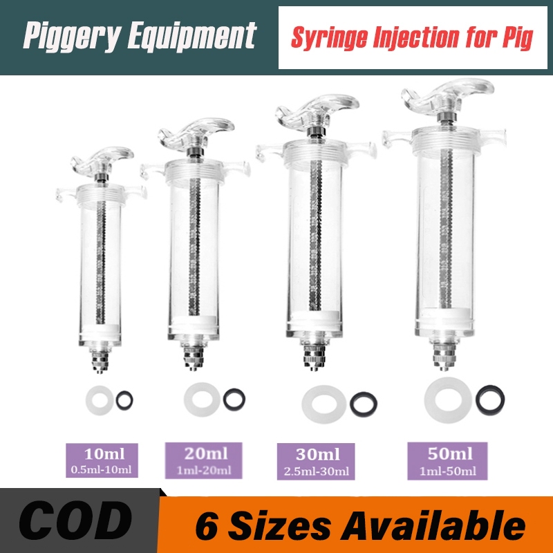 10/30/50ml Fiber glass syringe for pig Piglet heavy duty TPX syringe ...