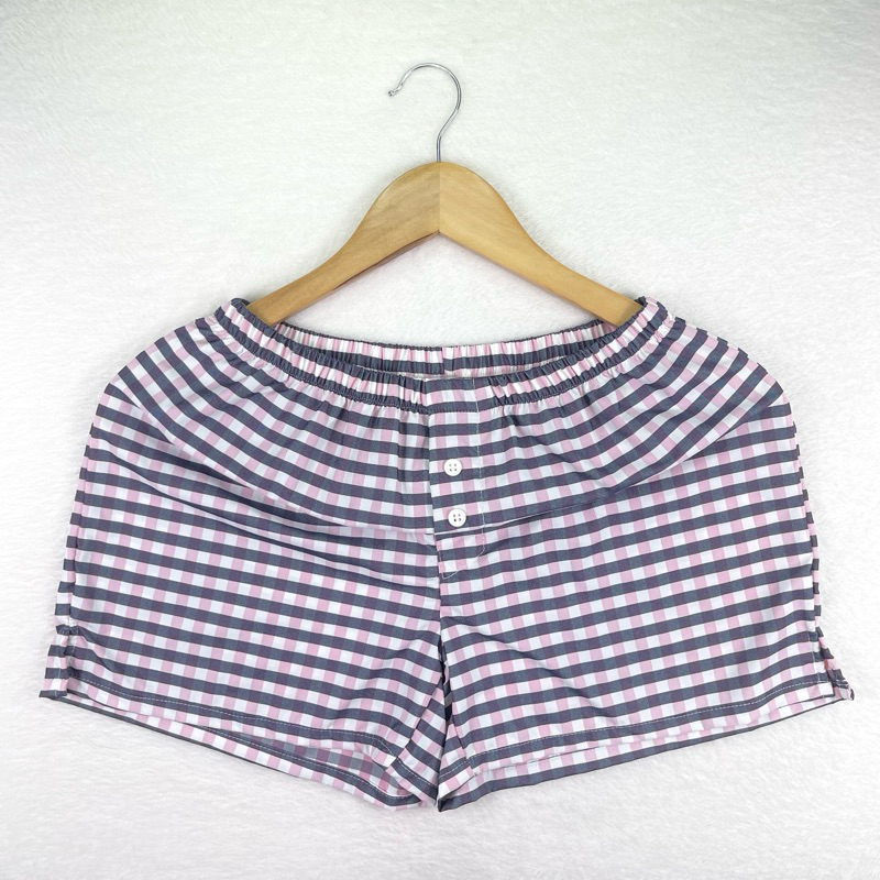 Checkered / Plaid / Mixed Prints Vented-Hem Boxer Shorts | Sleepwear ...
