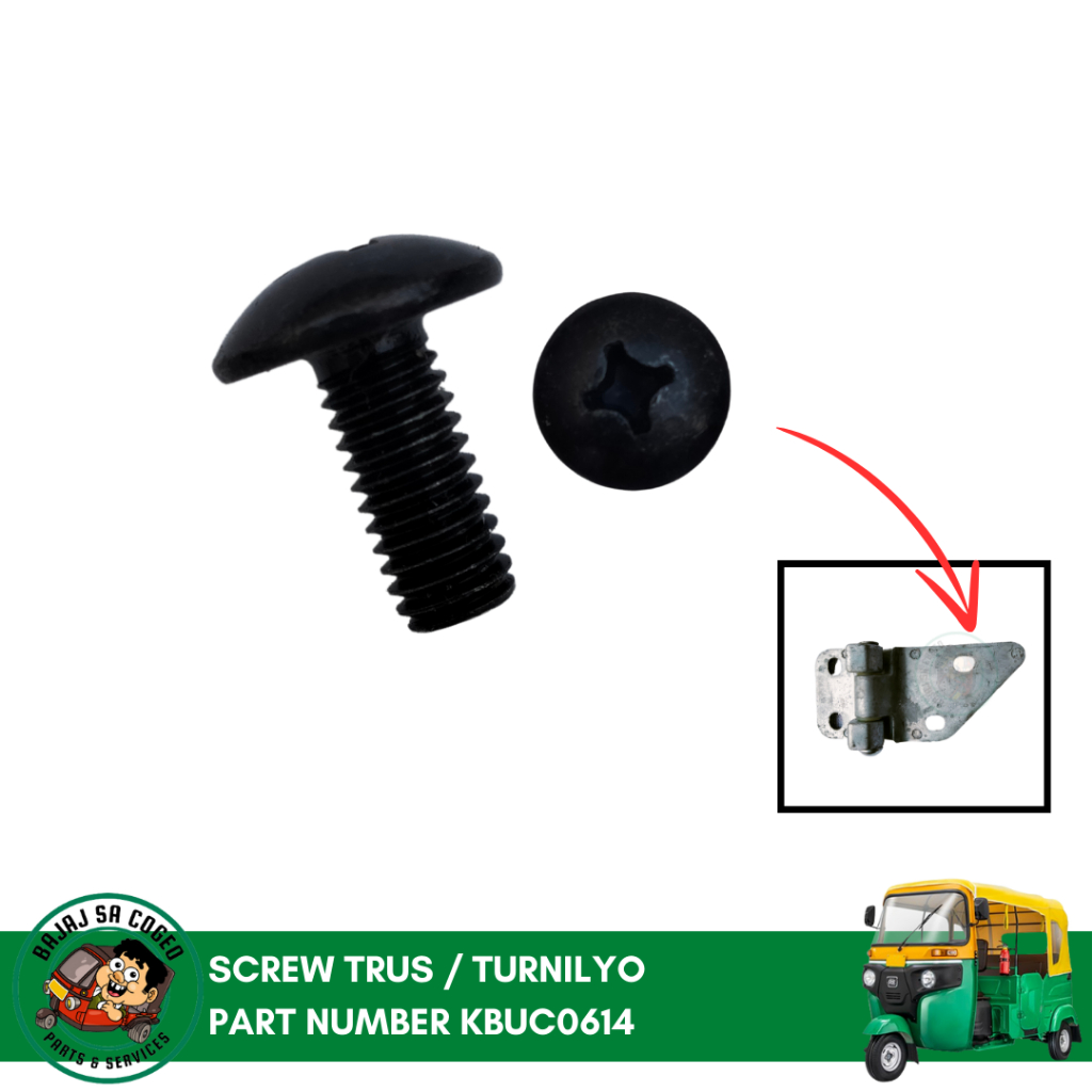 4PC Screw Trus (KBUC0614) for BAJAJ Tri-Wheels Turnilyo Para sa Bisagra ...