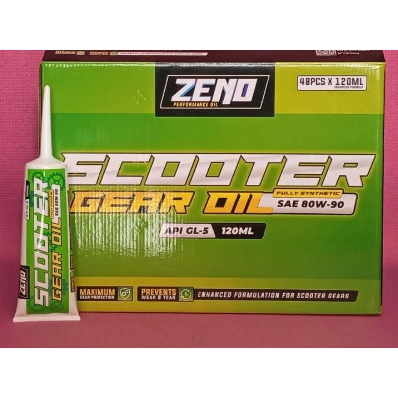 1 Box Zeno Scooter Gear Oil 80w90 120ml Fully Synthetic -48pcs | Shopee ...