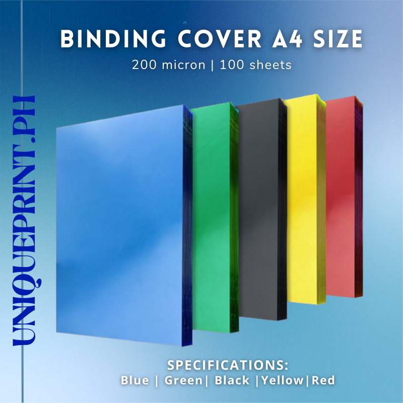200 MICRON PVC BINDING COVER A4 SIZE TRANSPARENT (BLUE,RED,BLACK,GREEN ...