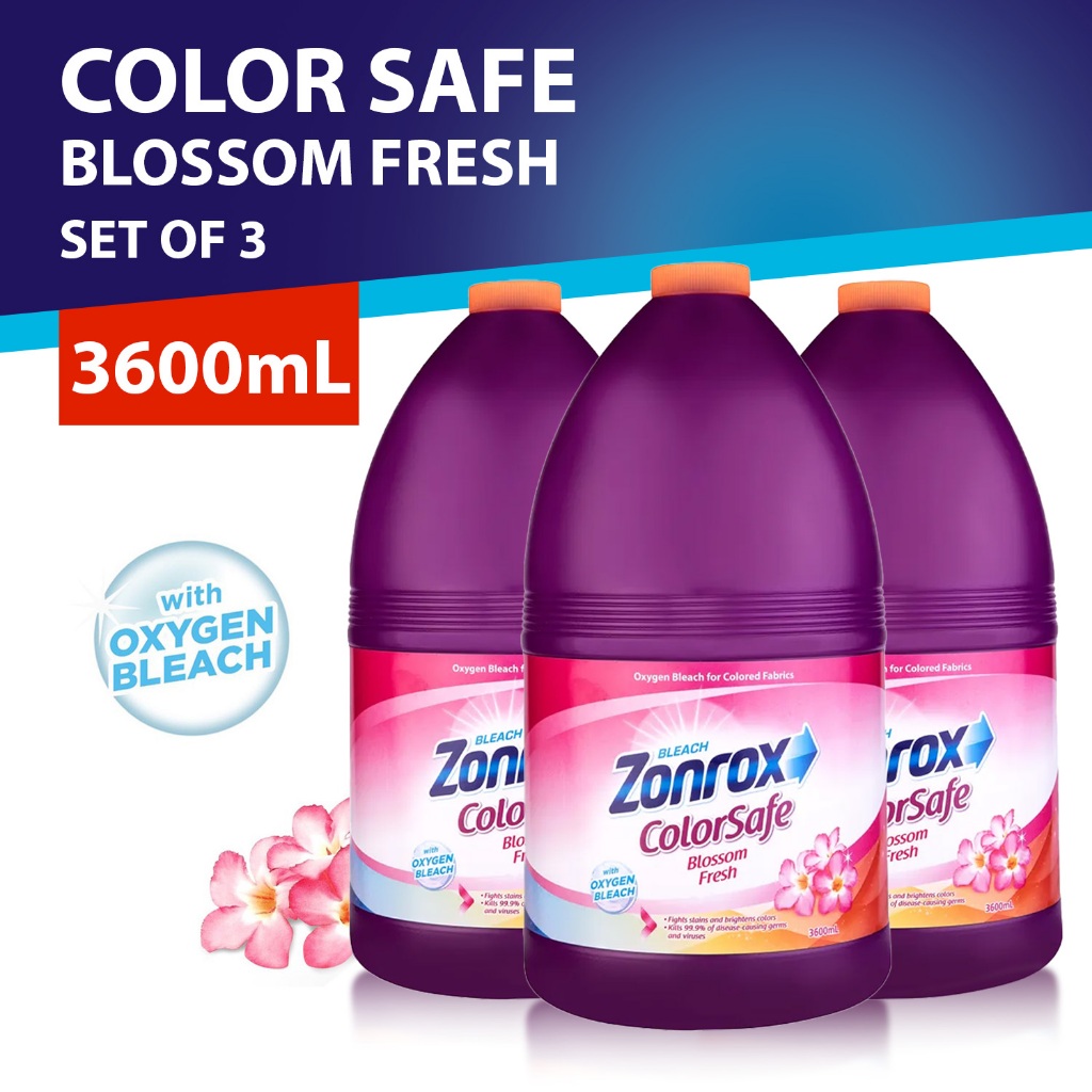 Zonrox ColorSafe Blosson Fresh Bleach (3600 mL) x3 | Shopee Philippines