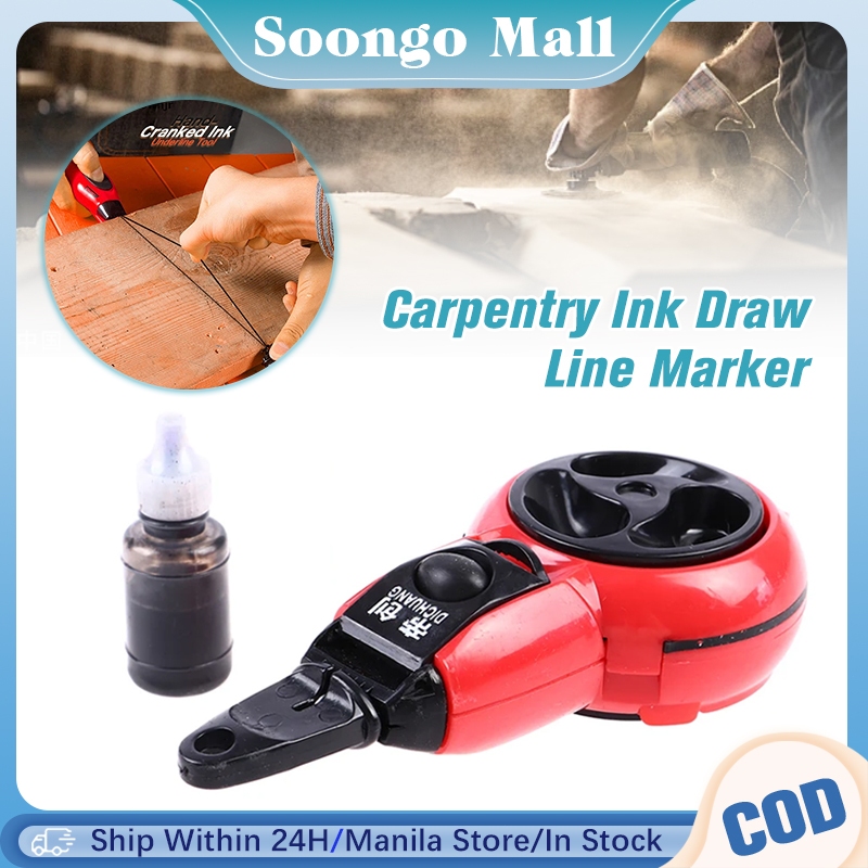 Pitik Marking Tools Carpentry Ink Draw Line Marker Manual Marker Reel ...