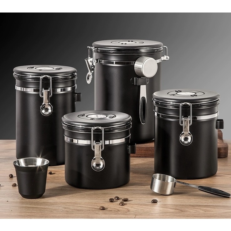 304 stainless steel coffee can, coffee bean can, stainless steel sealed ...