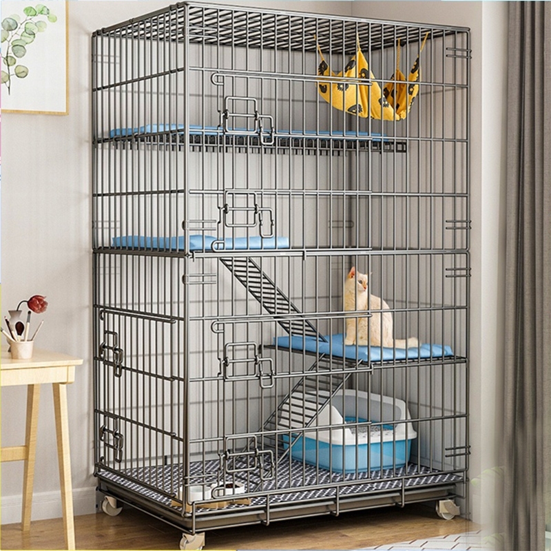 Cat Cage 3/4 Layer Foldable Easy Assemble Cage For Cat 1-4 Layer Sturdy ...