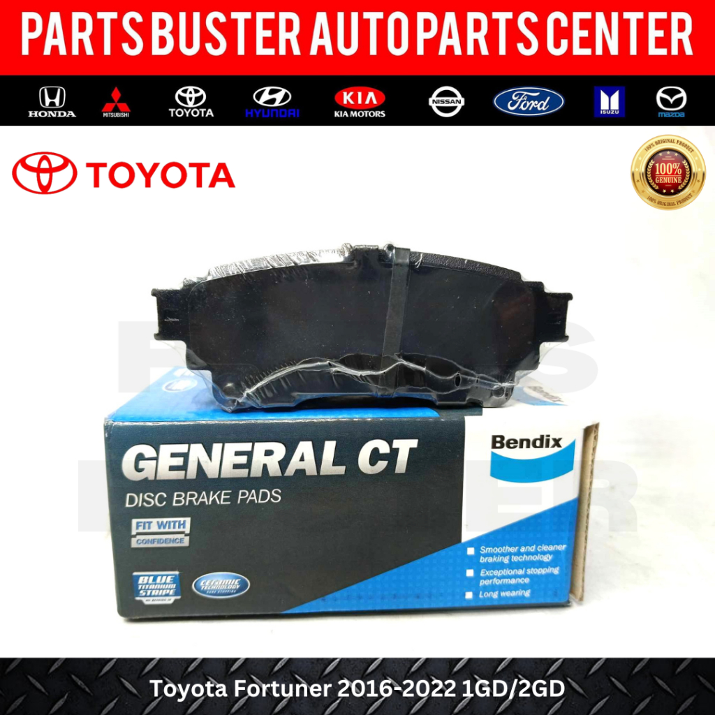 Genuine Bendix Brake Pad Rear for Toyota Fortuner 2016-2022 1GD/2GD (DB ...