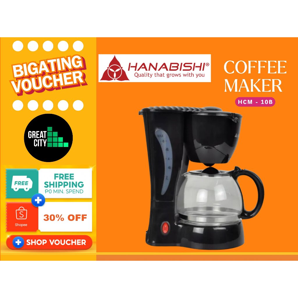 Hanabishi Coffee Maker HCM10B | Shopee Philippines