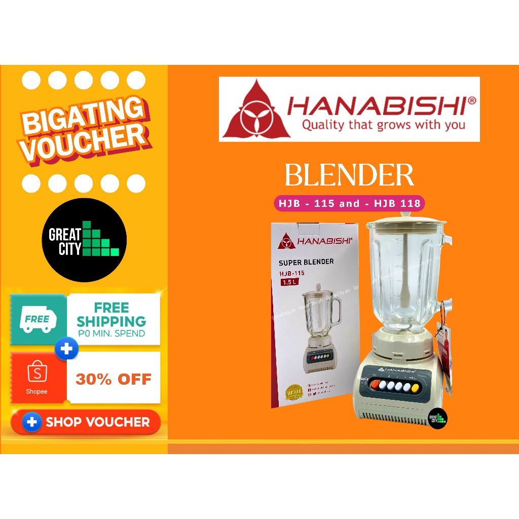 Hanabishi Super Blender 1.5 Liters HJB 115/118 | Shopee Philippines