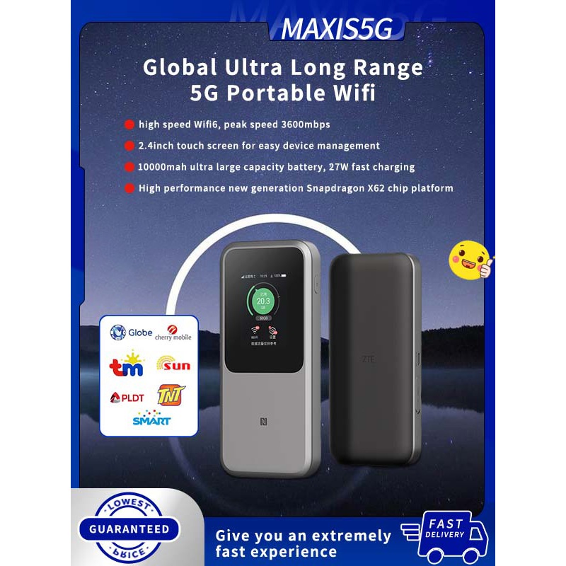 ZTE MU5120 U50 Pro/Max 5G MIFI Portable Hotspot WIFI 6 (5G 2.7Gbps ...