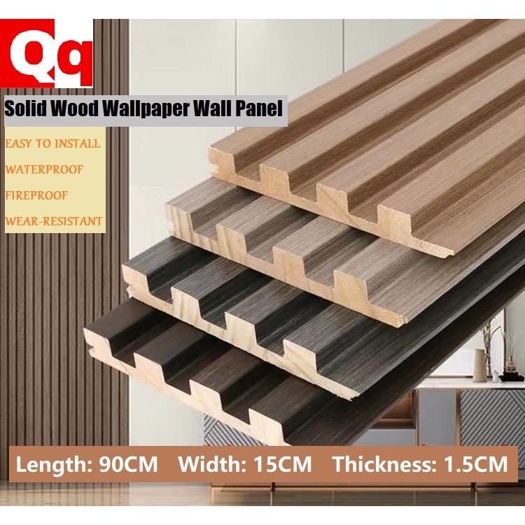 Solid Wood Wallpaper PVC Background Panel Board Sticker Grille Living ...