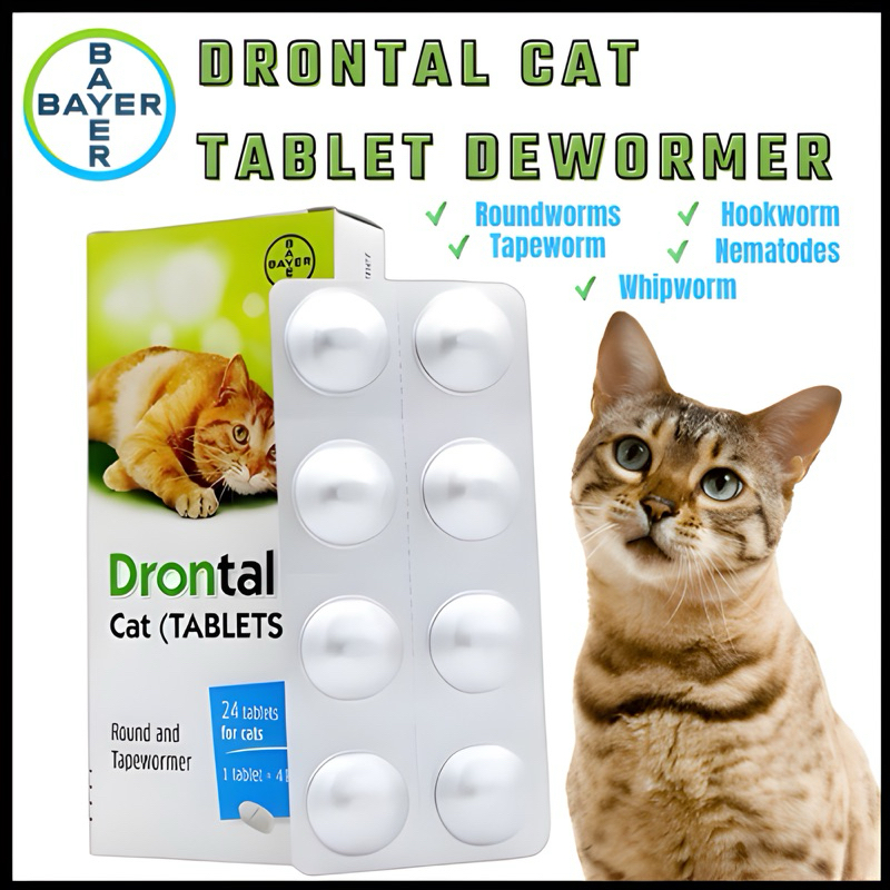 Drontal Plus Tasty Cat and Dog Dewormer Tablet 1pc Roundworms Hookworms ...