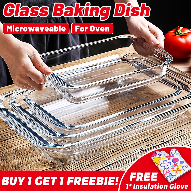 Microwaveable Glass Baking Dish Glass Pan Cooking Dish Rectangular Pan ...