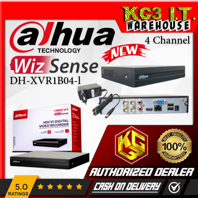 Dahua DVR DH-XVR1B04-I 4 Channel Penta-brid Wiz-Sense Digital Video Recorder (DVR) Black ...