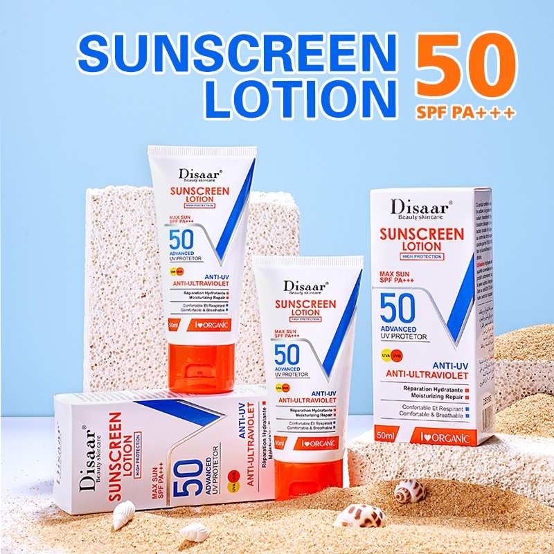 Disaar Sunscreen Lotion SPF 50 Moisturizing Whitening Sunblock Cream ...