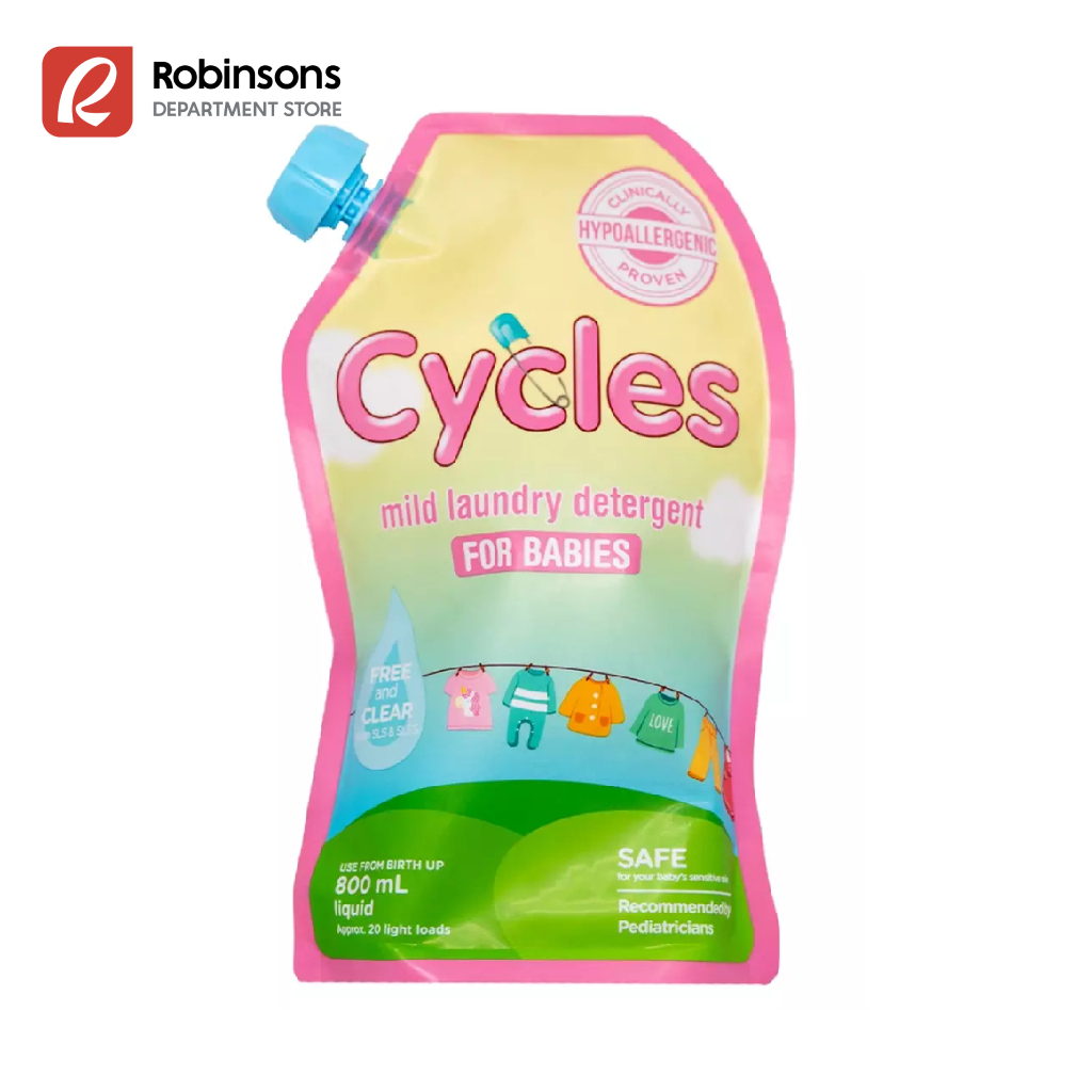 Cycles Mild Laundry Liquid Detergent 800ml (Pink) | Shopee Philippines