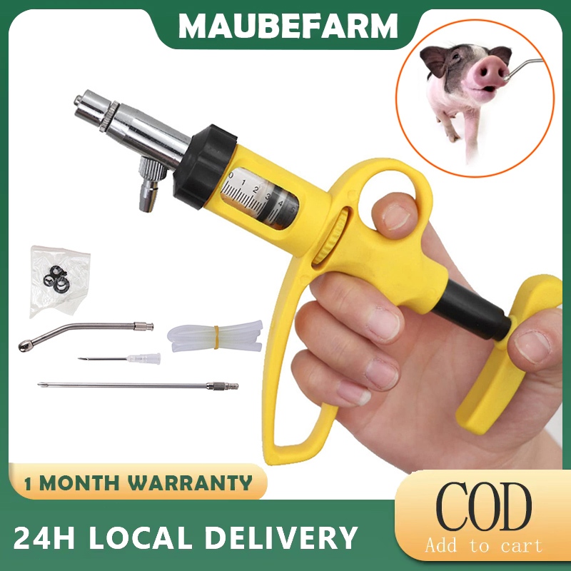 5/10ML Automatic Continuous Syringe Adjustable Veterinary injector for ...