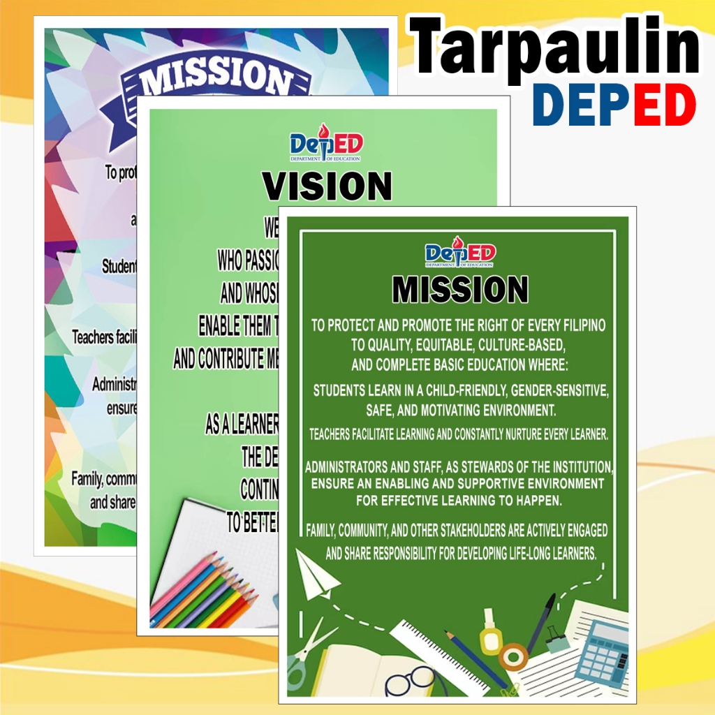Deped Mission/Vision/Core Values/Quality policy Tarpaulin | Shopee ...