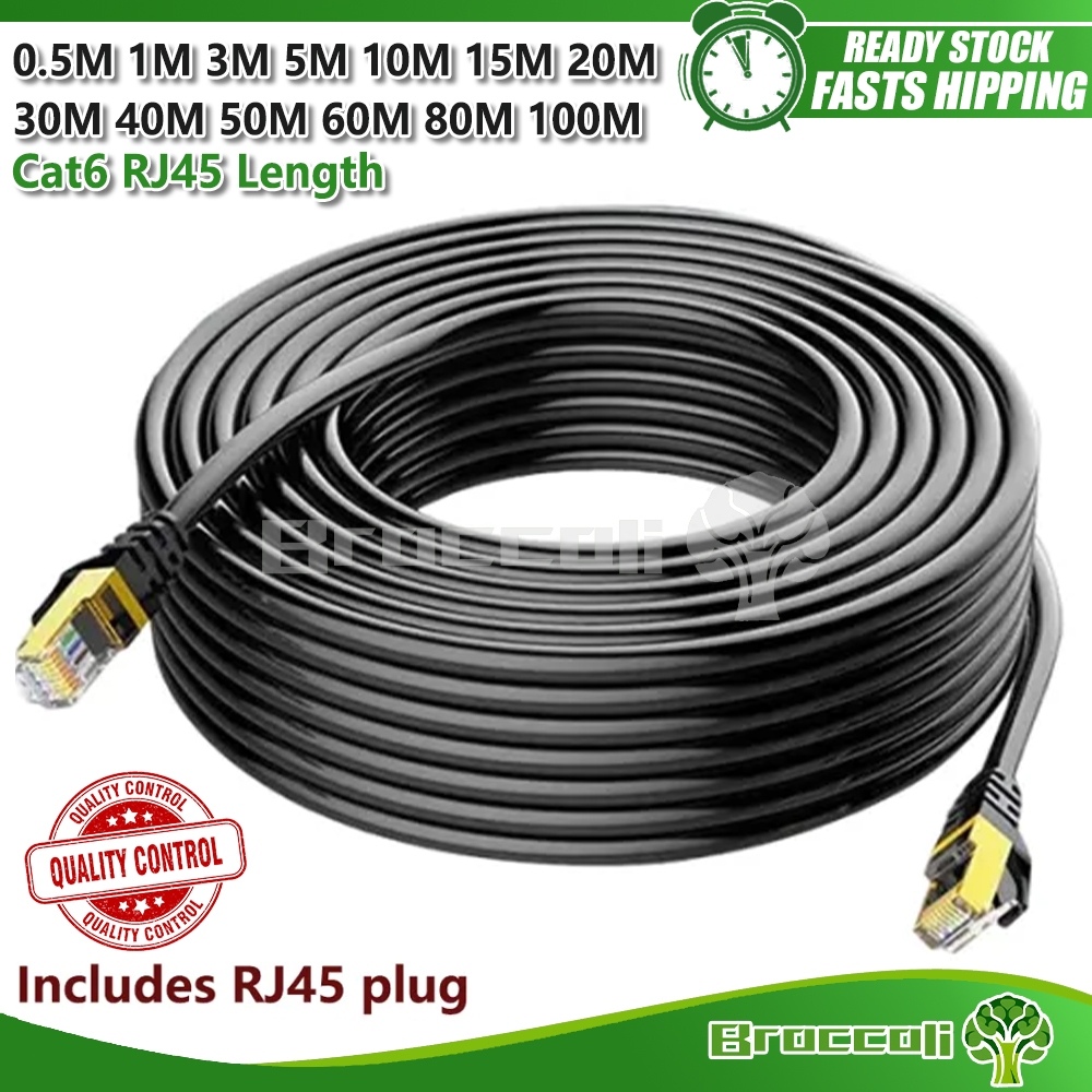 0.5M 1M 3M 5M 10M 15M 20M 30M 40M 50M 80M 100M RJ45 Cat6 UTP LAN Cable ...