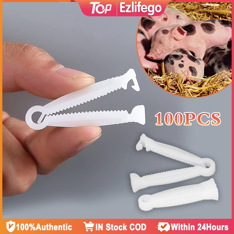 100Pcs Disposable White Piglet Umbilical Cord Clamp for Piglet Goat ...