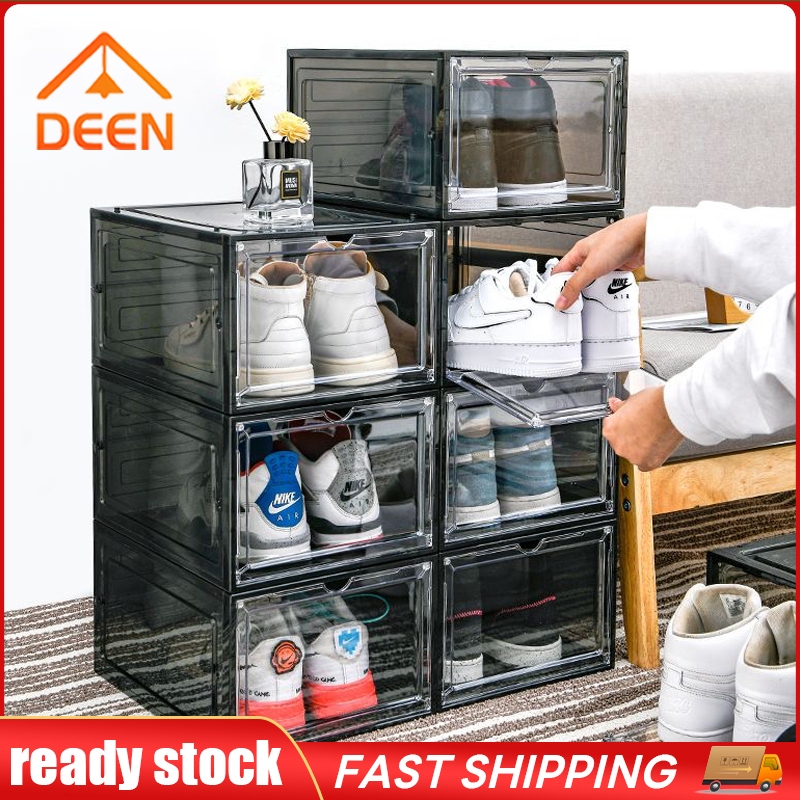 Acrylic sneaker shoes rack clear shoe box storage cabinet shoe rack ...