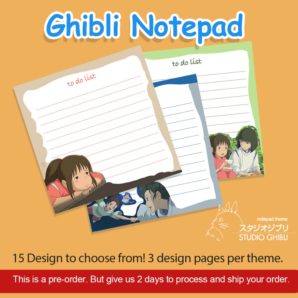 Studio Ghibli Themed Notepad I Memopad I More Best Anime Film | Shopee ...