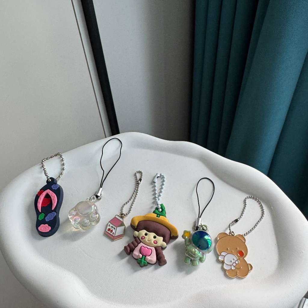 Ins Girl Heart Cartoon Pendant Cute KeyChain Couple Friend Schoolbag ...